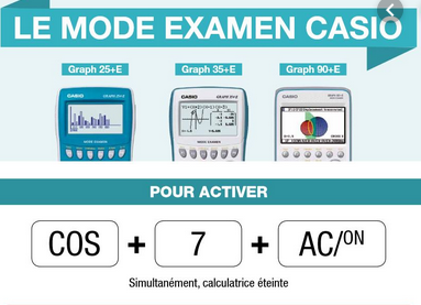 mode examen casio 35+e