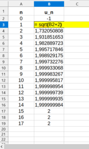 Suite numérique définie dans un tableur ou sur Geogebra - Logamaths.fr